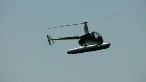 helicopter with pontoons | Stock Video | Pond5