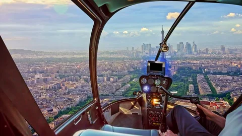Helicopter on Tour Eiffel tower | Stock Video | Pond5
