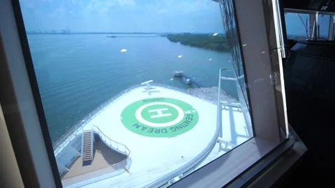 helipad on a cruise for landing helicopt... | Stock Video | Pond5