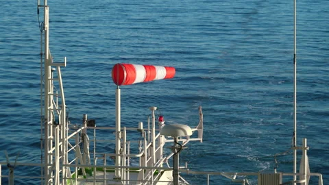 Helipad windsock on ship. Windsock on ma... | Stock Video | Pond5