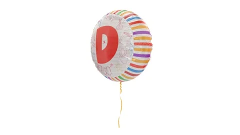 Helium Balloon With Letter - D. Loop Ani... | Stock Video | Pond5