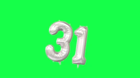 Helium Balloon with Number 31. Green Bac... | Stock Video | Pond5