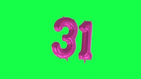 Helium Balloon with Number 31. Green Bac... | Stock Video | Pond5