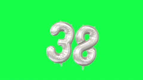Helium Balloon with Number 38. Green Bac... | Stock Video | Pond5