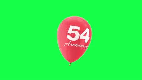 Helium Balloon with Number 54. Green Bac... | Stock Video | Pond5