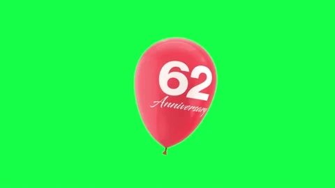 Helium Balloon with Number 62. Green Bac... | Stock Video | Pond5