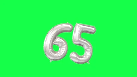 Helium Balloon with Number 65. Green Bac... | Stock Video | Pond5