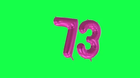 Helium Balloon with Number 73. Green Bac... | Stock Video | Pond5