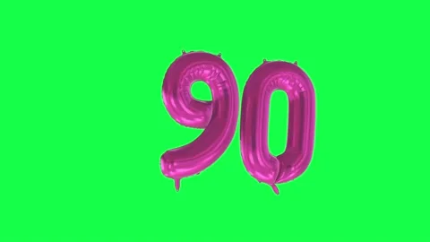 Helium Balloon with Number 90. Green Bac... | Stock Video | Pond5