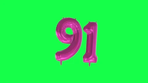 Helium Balloon with Number 91. Green Bac... | Stock Video | Pond5
