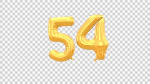 Helium Gold Balloon With Number 54. Loop... | Stock Video | Pond5