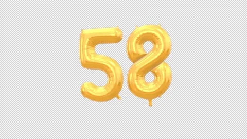 Helium Gold Balloon With Number 58. Loop... | Stock Video | Pond5