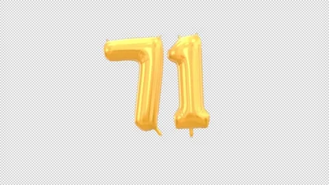 Helium Gold Balloon With Number 71. Loop... | Stock Video | Pond5
