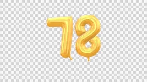 Helium Gold Balloon With Number 78. Loop... | Stock Video | Pond5
