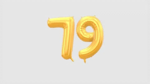 Helium Gold Balloon With Number 79. Loop... | Stock Video | Pond5