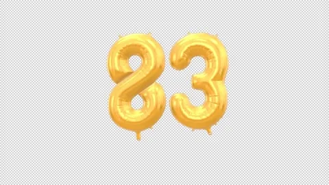 Helium Gold Balloon With Number 83. Loop... | Stock Video | Pond5