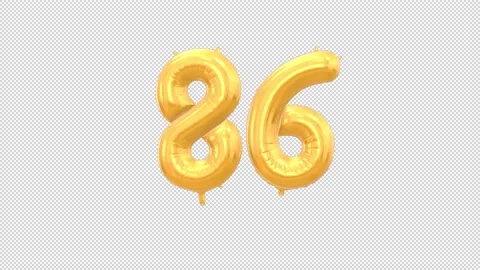 Helium Gold Balloon With Number 86. Loop... | Stock Video | Pond5