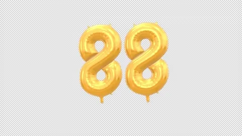 Helium Gold Balloon With Number 88. Loop... | Stock Video | Pond5