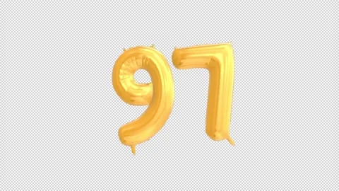 Helium Gold Balloon With Number 97. Loop... | Stock Video | Pond5