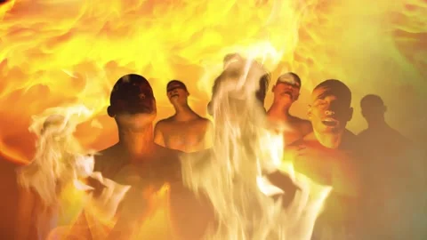 hell, man and people in hellfire render... | Stock Video | Pond5