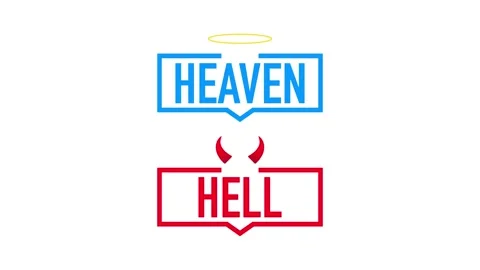 Hell or heaven. Angel and devil symbol. ... | Stock Video | Pond5
