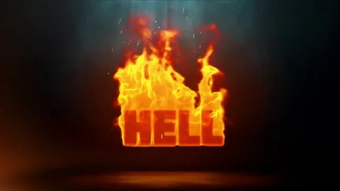 Hell Word Hot Burning on Realistic Fire ... | Stock Video | Pond5