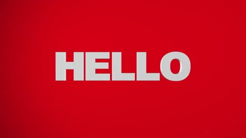 "HELLO" 3D graphic in Red. We also have ... | Stock Video | Pond5