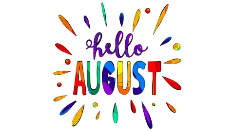 Hello August. Animated funny cartoon tex... | Stock Video | Pond5