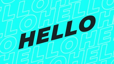 Hello Hi kinetic animated text.Hello and... | Stock Video | Pond5