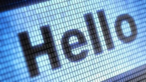 "Hello" on the Screen. 4K Resolution. En... | Stock Video | Pond5