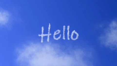 Hello Text or Word with Cloud Effect Sym... | Stock Video | Pond5