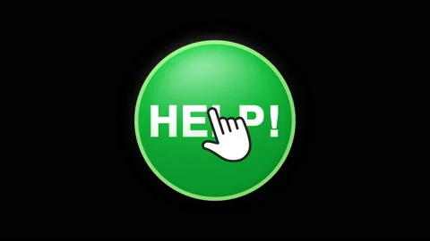 Help Button Click Animation on Black Bac... | Stock Video | Pond5
