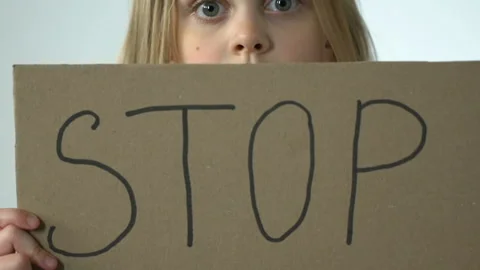 Help sign in scared little girl hands, c... | Stock Video | Pond5