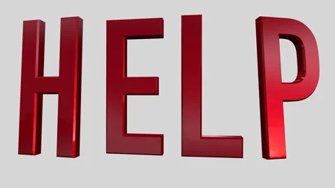 HELP tumbling sign on white background | Stock Video | Pond5