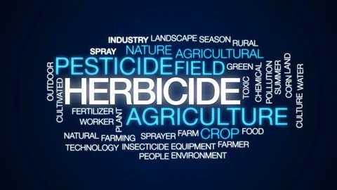 Herbicide animated word cloud, text desi... | Stock Video | Pond5