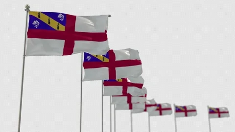 Herm Row Of Flags Animation Include Alp... | Stock Video | Pond5
