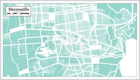 Hermosillo Mexico City Map in Retro Style. Outline Map. ~ Clip Art ...