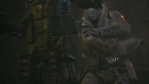 Hero and Dagger attack in Sci-Fi Pistol ... | Stock Video | Pond5