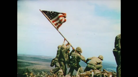 Heroism Unfurled: The Historic Flag Rais... | Stock Video | Pond5