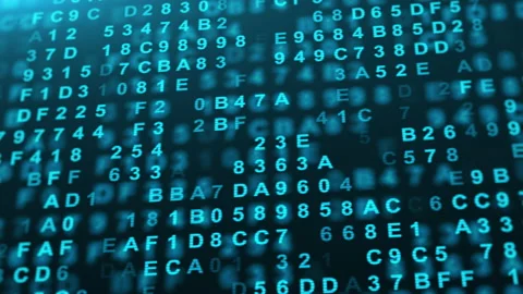 Hexadecimal big data digital code runnin... | Stock Video | Pond5