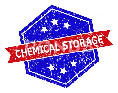 Hexagon Bicolor CHEMICAL STORAGE Watermark with Unclean Texture ...