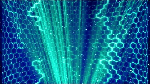 hexagon loop motion light digital animat... | Stock Video | Pond5