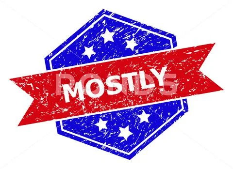 Hexagonal Bicolor MOSTLY Rubber Stamp with Rubber Texture Illustration ...