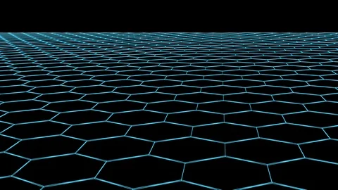 hexagonal grid net field landscape fligh... | Stock Video | Pond5
