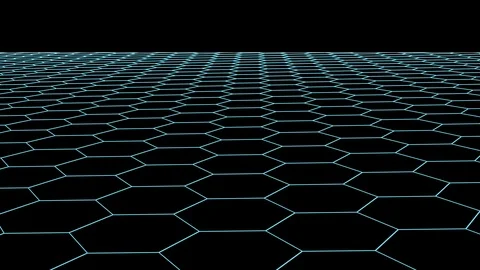 hexagonal grid net field landscape fligh... | Stock Video | Pond5