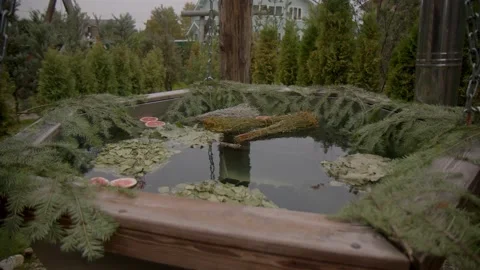 Hexagonal heated bathtub at a spa resort | Stock Video | Pond5