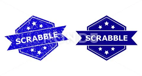 Hexagonal SCRABBLE Seal with Unclean Texture and Clean Version: Royalty ...