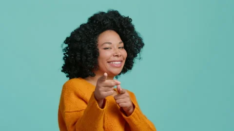 Hey you finger gesture, African American... | Stock Video | Pond5