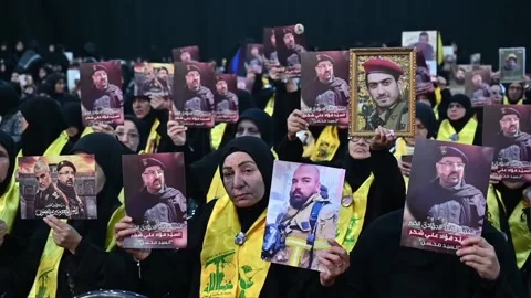 Hezbollah remembers its top commander, F... | Stock Video | Pond5
