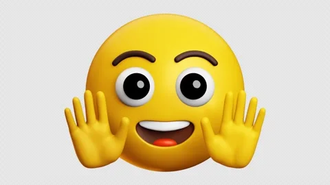 Hi five with both hand, greeting emoji, ... | Stock Video | Pond5